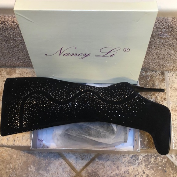 Nancy Li | Shoes | Sexy Vegas Nancy Li Embellished Stiletto Boot | Poshmark